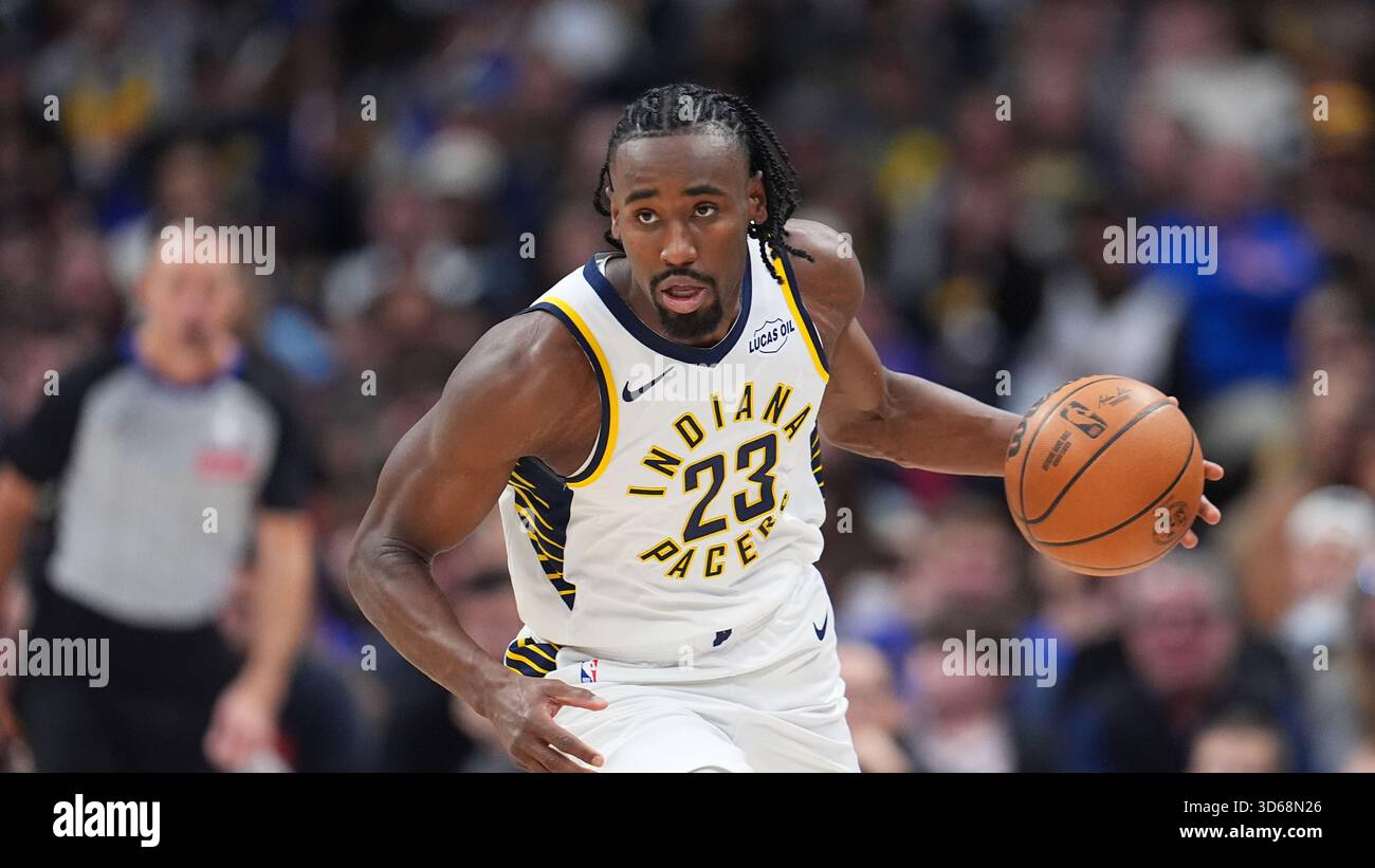 Indiana Pacers guard/forward Aaron Nesmith (23) in the second half of ...