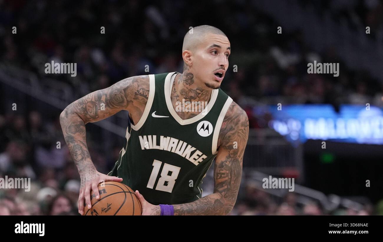 Milwaukee Bucks' Kyle Kuzma during the second half of an NBA basketball ...