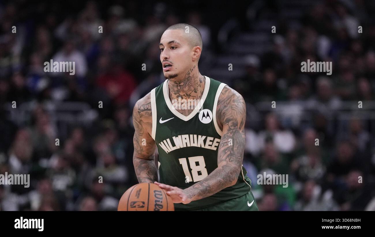 Milwaukee Bucks' Kyle Kuzma during the second half of an NBA basketball ...
