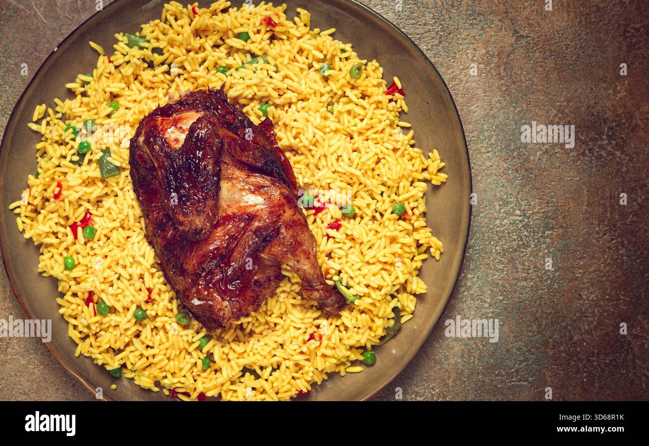 kabsa, rice with chicken, Saudi Arabian dish, national dish, homemade ...
