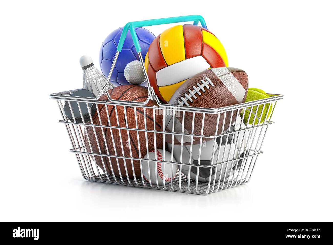 Shopping basket different sport hi-res stock photography and images - Alamy
