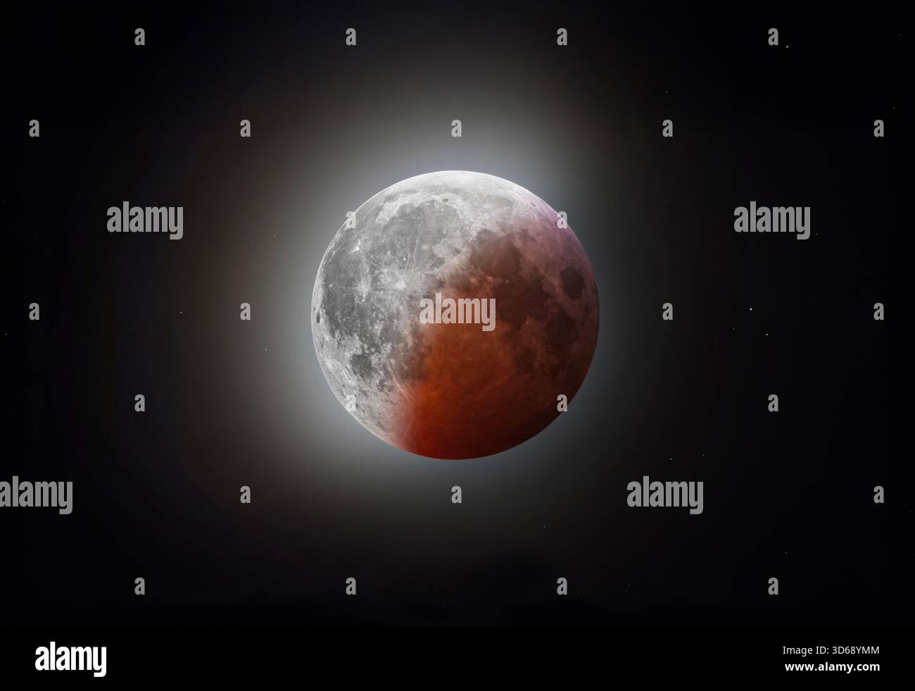 Half lit Blood moon - Total Lunar eclipse taken on March 14, 2025, over ...