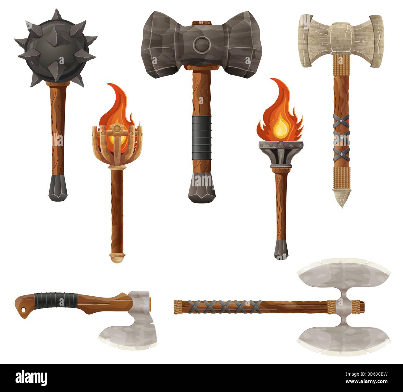 detailed vector illustration showing a variety of fantasy and ancient ...