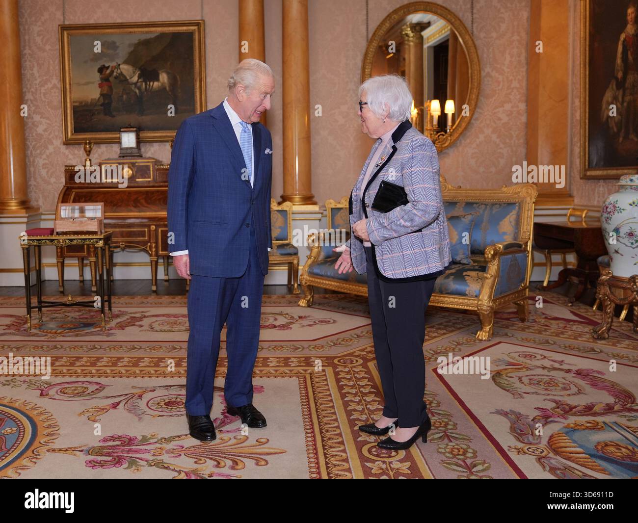 King Charles III during an audience with Louise Imbeault, Lieutenant ...