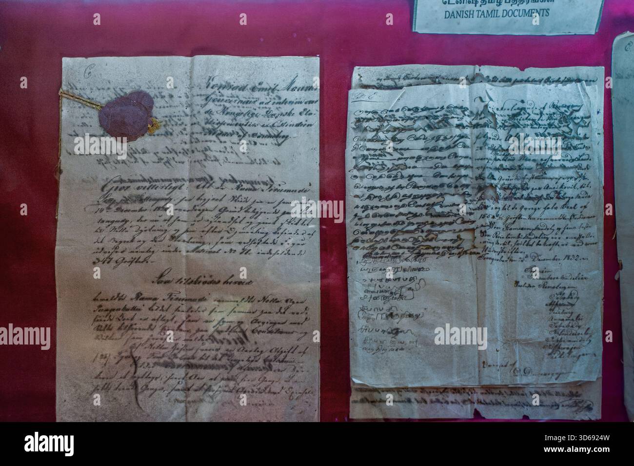 08 20 2009 Vintage Old Danish Tamil documents. These handwritten ...
