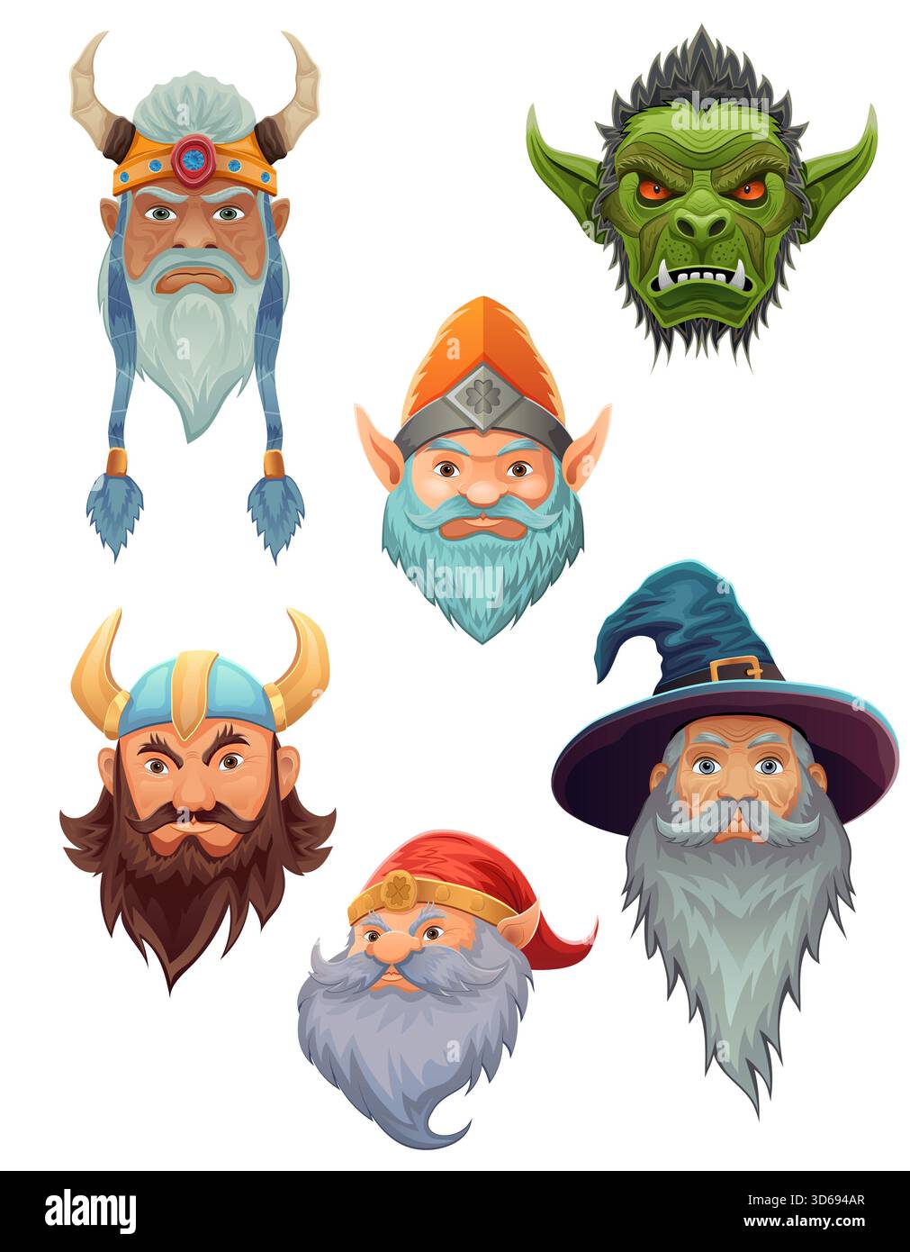 ancient fantasy characters for computer games: sorcerer, witcher, dwarf ...