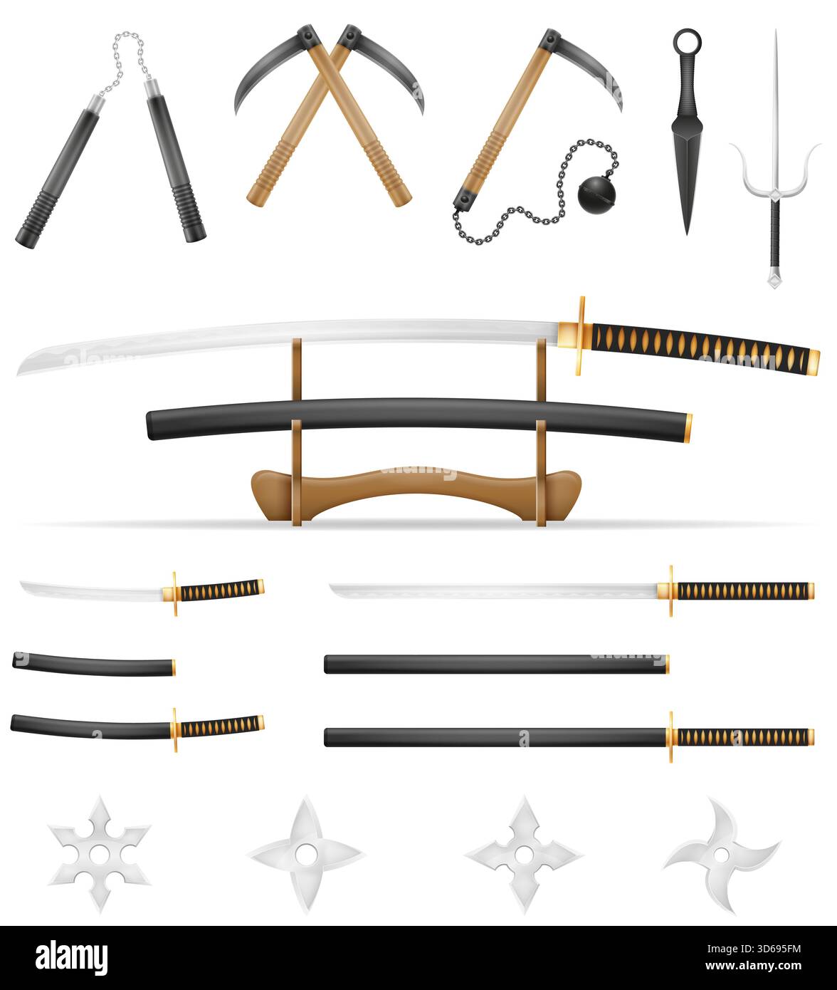 ninja japan weapon warrior assassin cartoon stock vector illustration ...