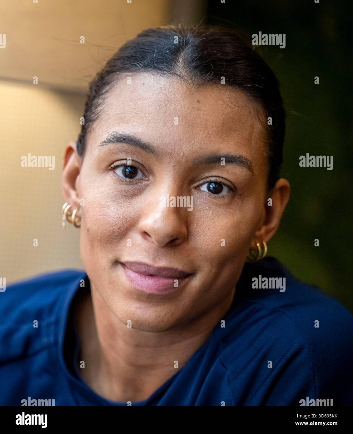 HALMSTAD 2025-11-19 Jamina Roberts (8) during Wednesday's press ...