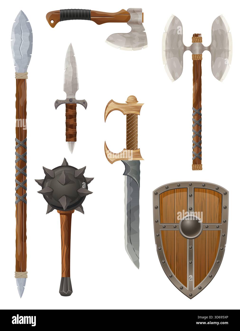 detailed vector illustration showing a variety of fantasy and ancient ...