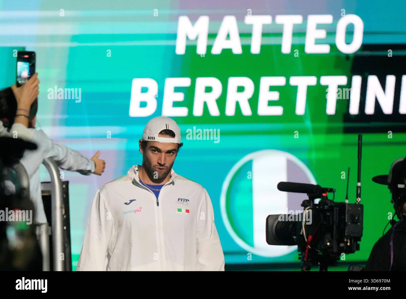 Italy's Matteo Berrettini enters on the court before a match against ...