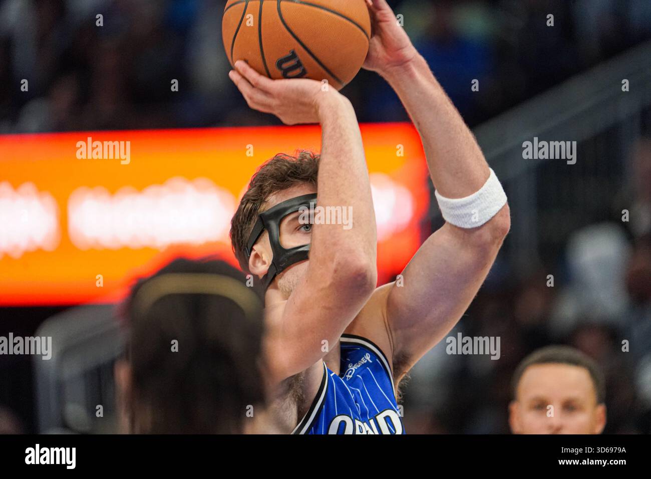 Orlando, Florida, USA, November 18, 2025, Orlando Magic forward Franz Wagner #22 shoots a free ...