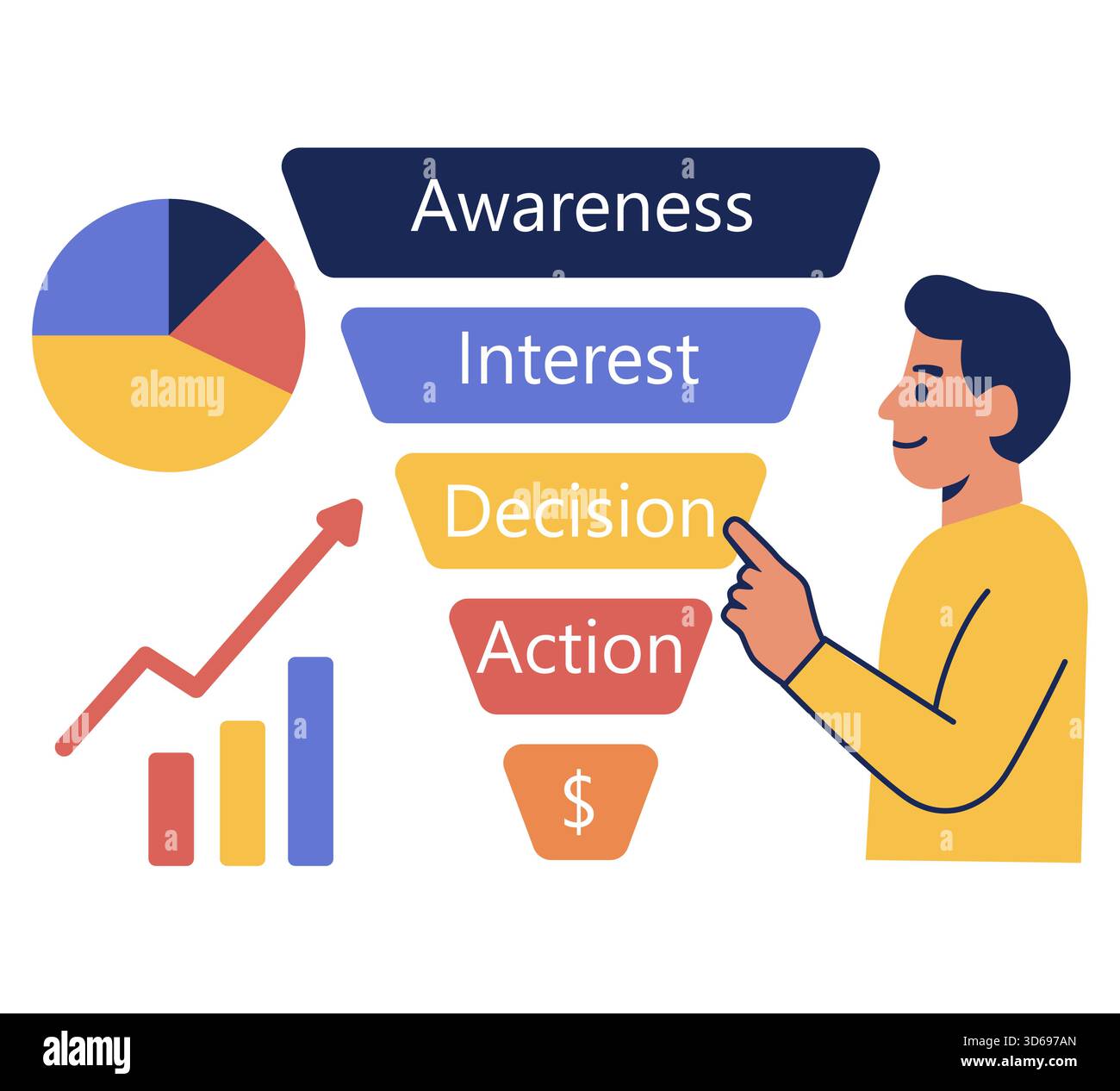 vector illustration depicts scenes of individuals analyzing data with ...