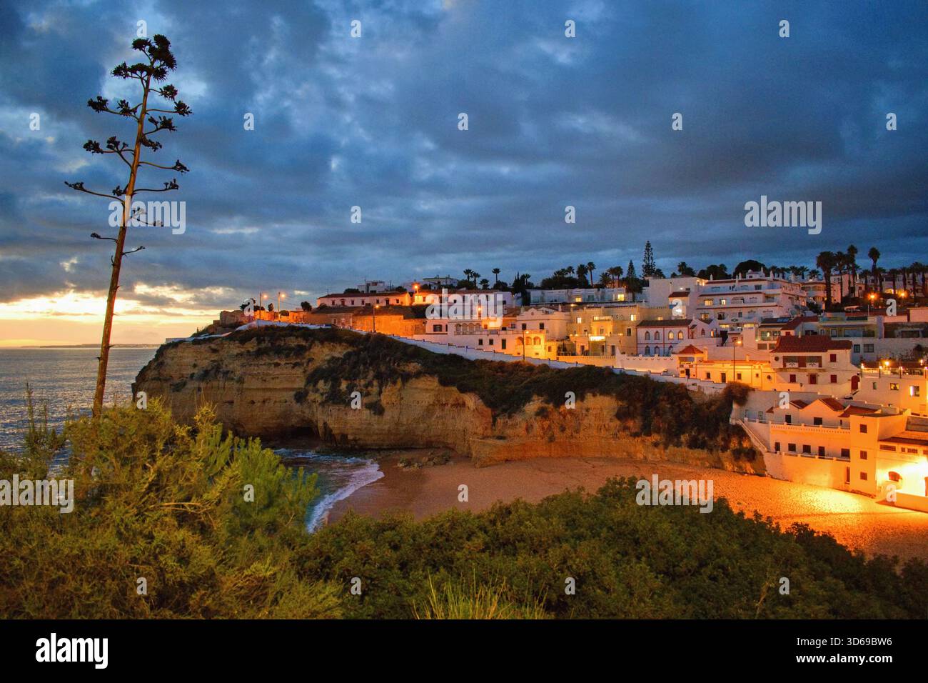 Carvoeiro beach architecture in evening hi-res stock photography and ...