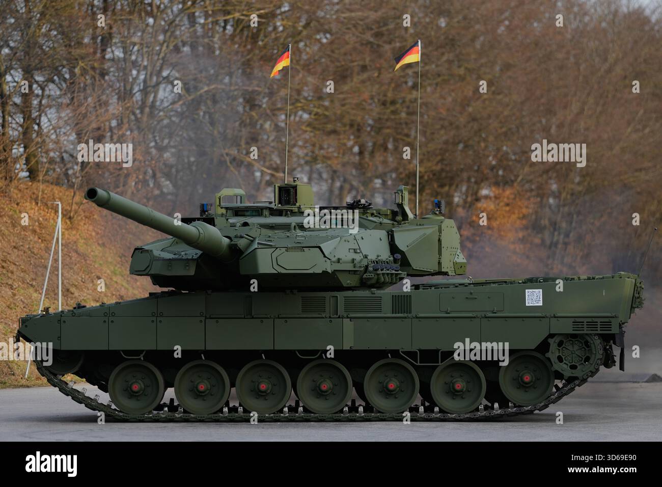 The new Leopard 2A8 main battle tank during a rollout event in Munich ...