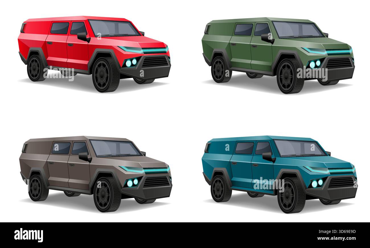 off road car to overcome restrictions and perform special tasks vector ...