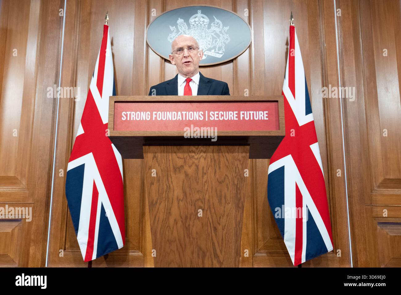 Defence Secretary John Healey delivering a speech on how the UK's ...