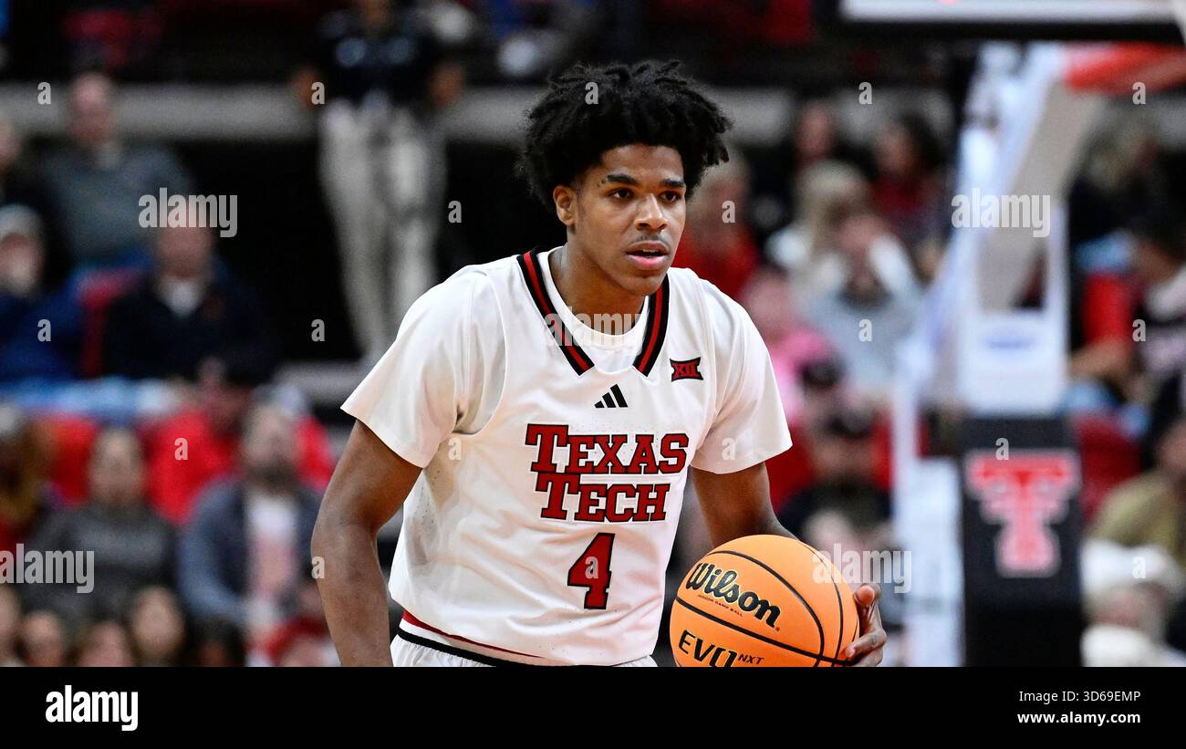 Texas Tech guard Christian Anderson (4) brings the ball up court ...
