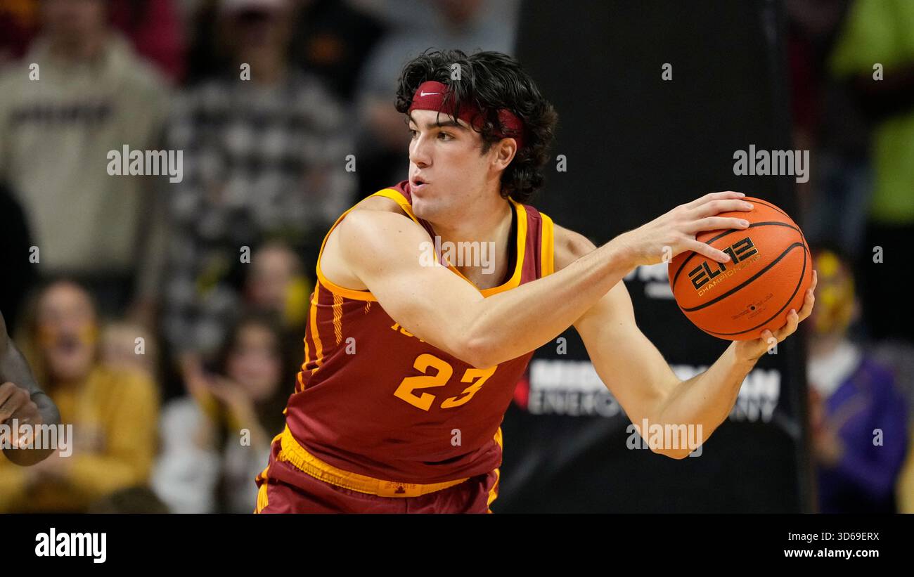 Iowa State forward Blake Buchanan grabs a rebound during the first half ...