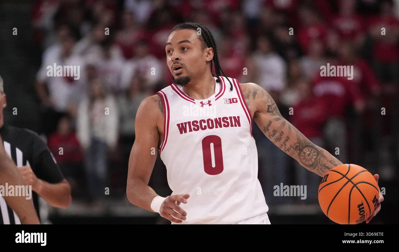 Wisconsin's Braeden Carrington during the second half of an NCAA ...