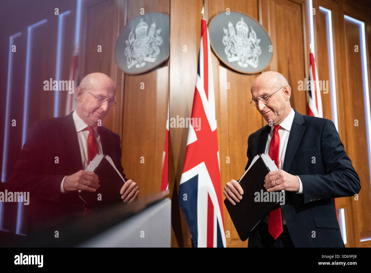 British Defence Secretary John Healey after delivering a speech on how ...
