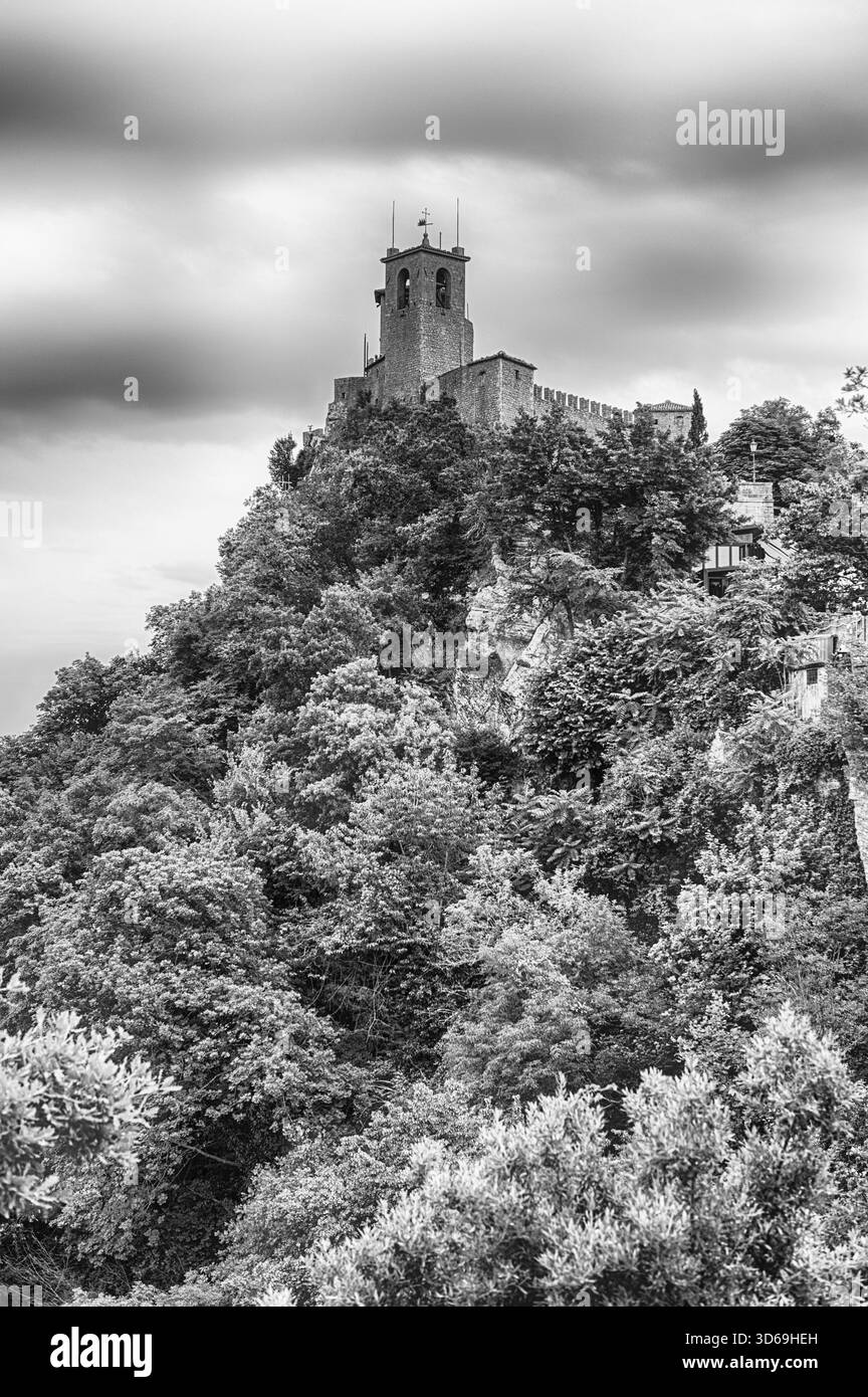 Fortress of Guaita, aka First Tower, on Monte Titano, one of the iconic ...