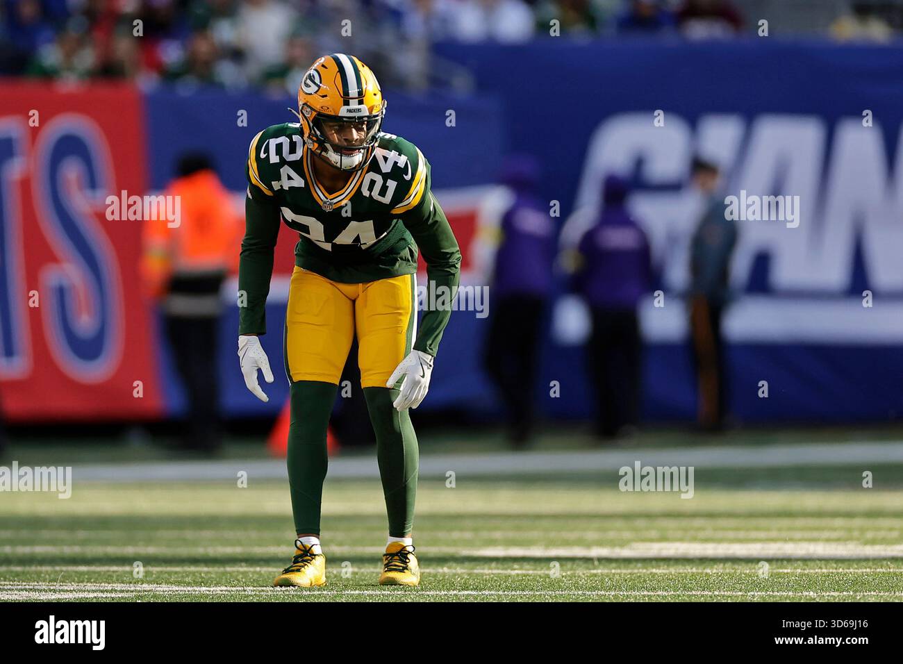 Green Bay Packers cornerback Carrington Valentine (24) defends during ...