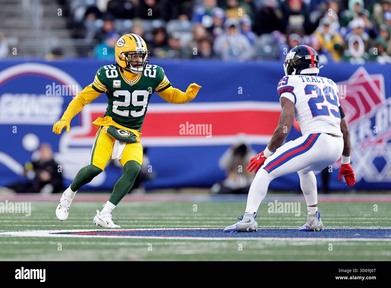 Green Bay Packers safety Xavier McKinney (29) defends during an NFL ...