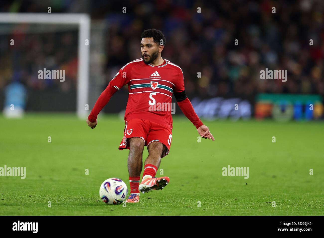 Jay Dasilva of Wales in action. Wales v North Macedonia, FIFA World Cup ...