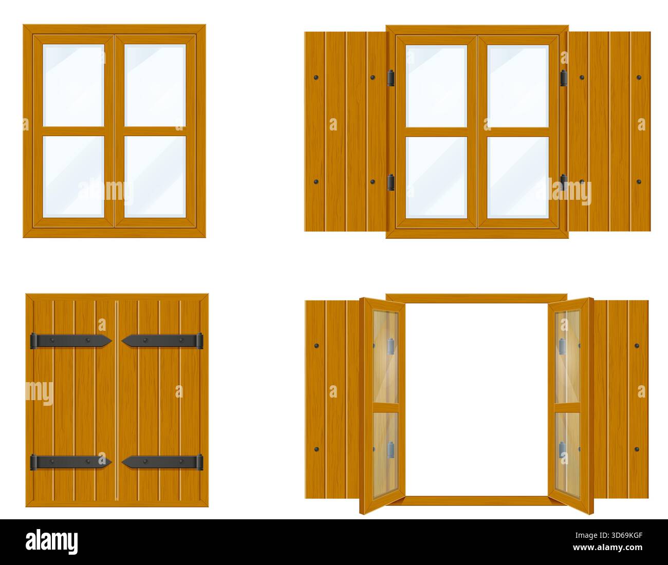 Window shutter on old Stock Vector Images - Alamy