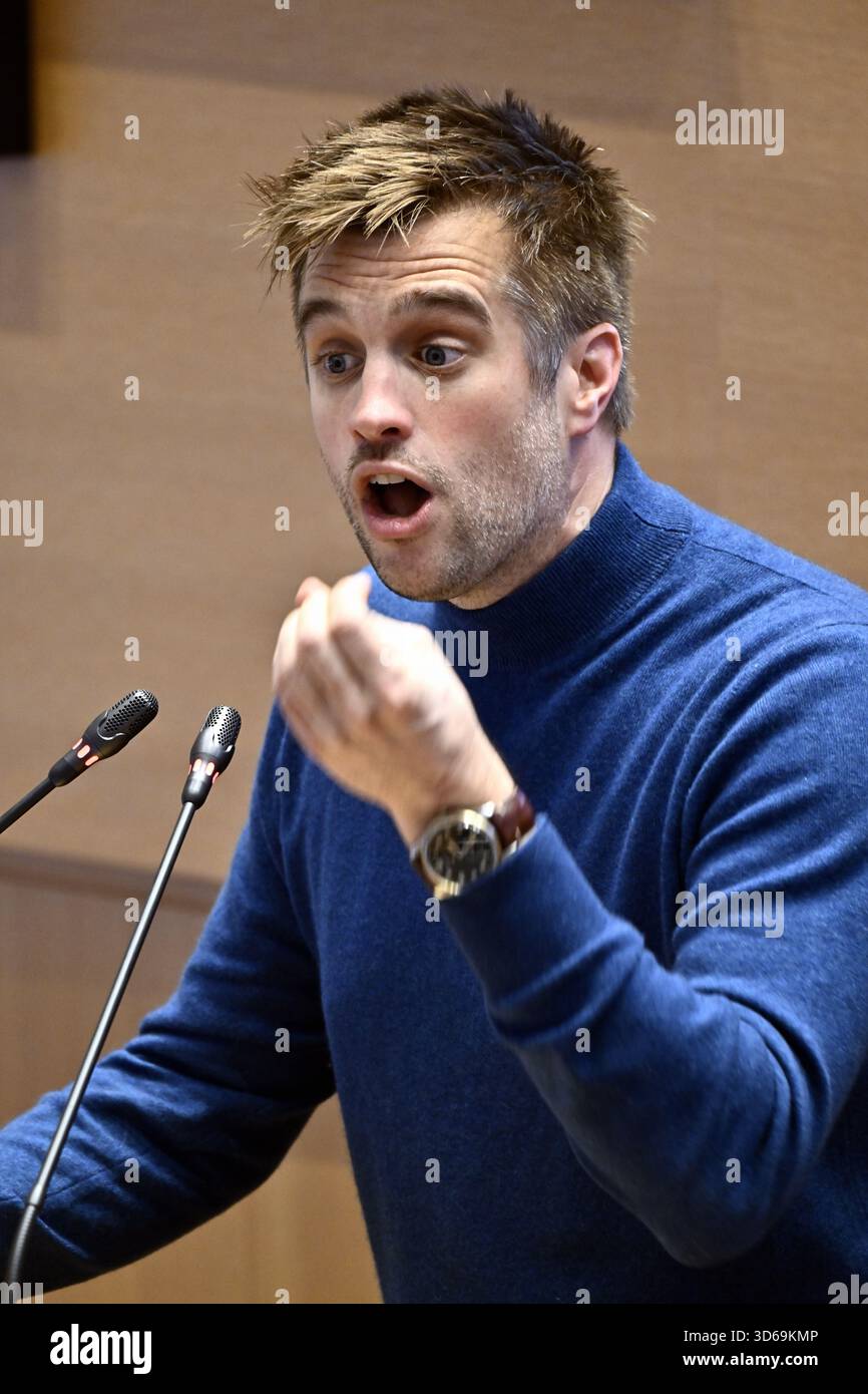 PS' Martin Casier pictured during a plenary session of the parliament ...