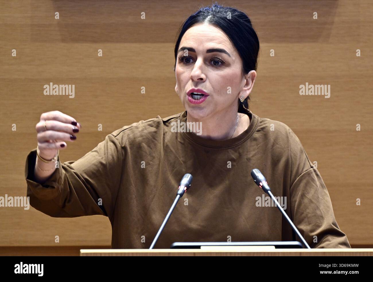 Isabella Greco pictured during a plenary session of the parliament of ...