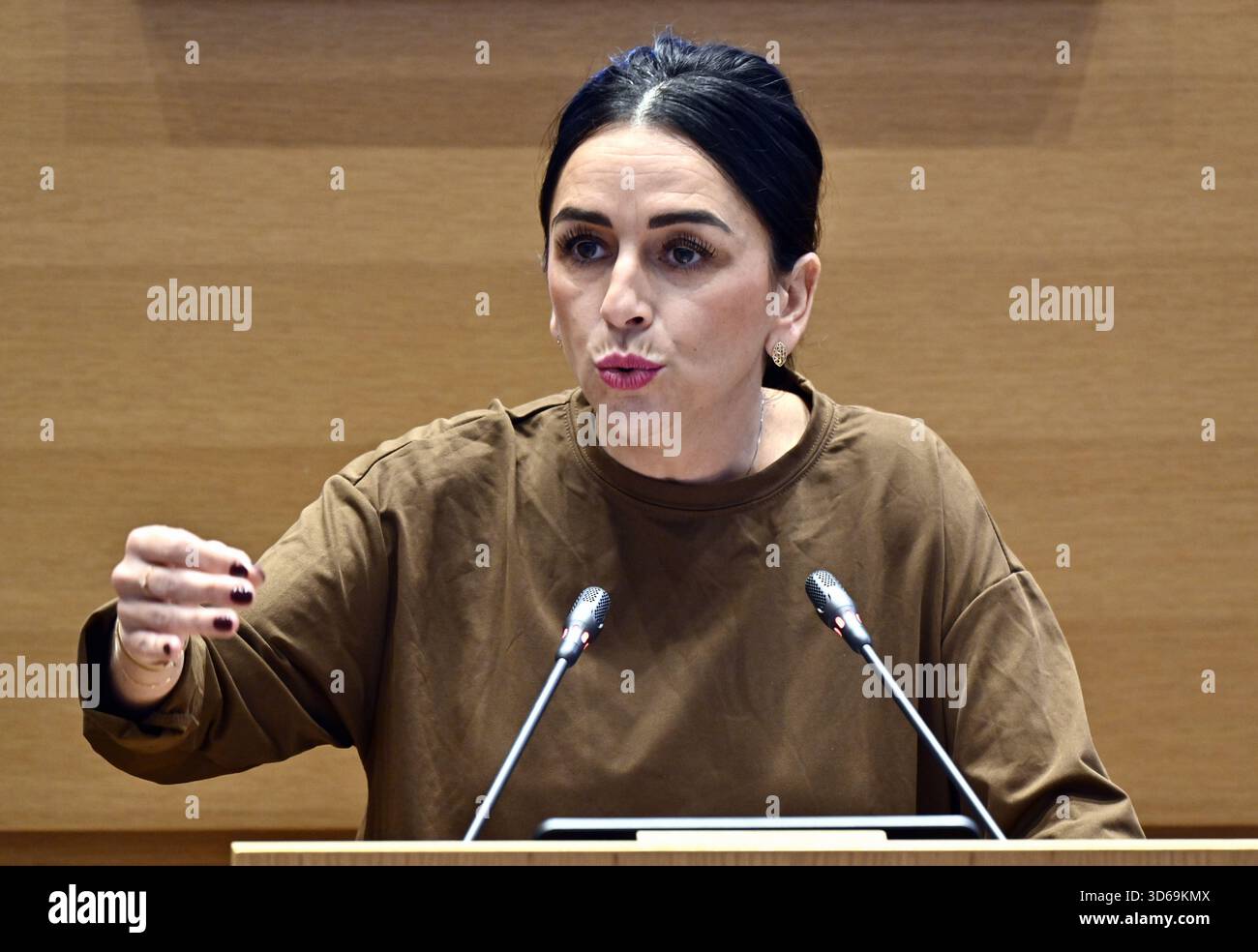 Isabella Greco pictured during a plenary session of the parliament of ...