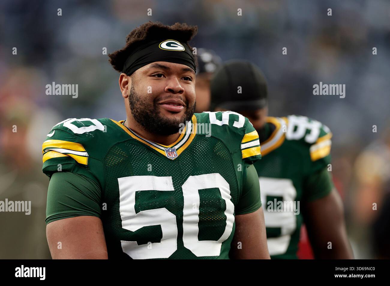 Green Bay Packers offensive tackle Zach Tom (50) after an NFL football ...