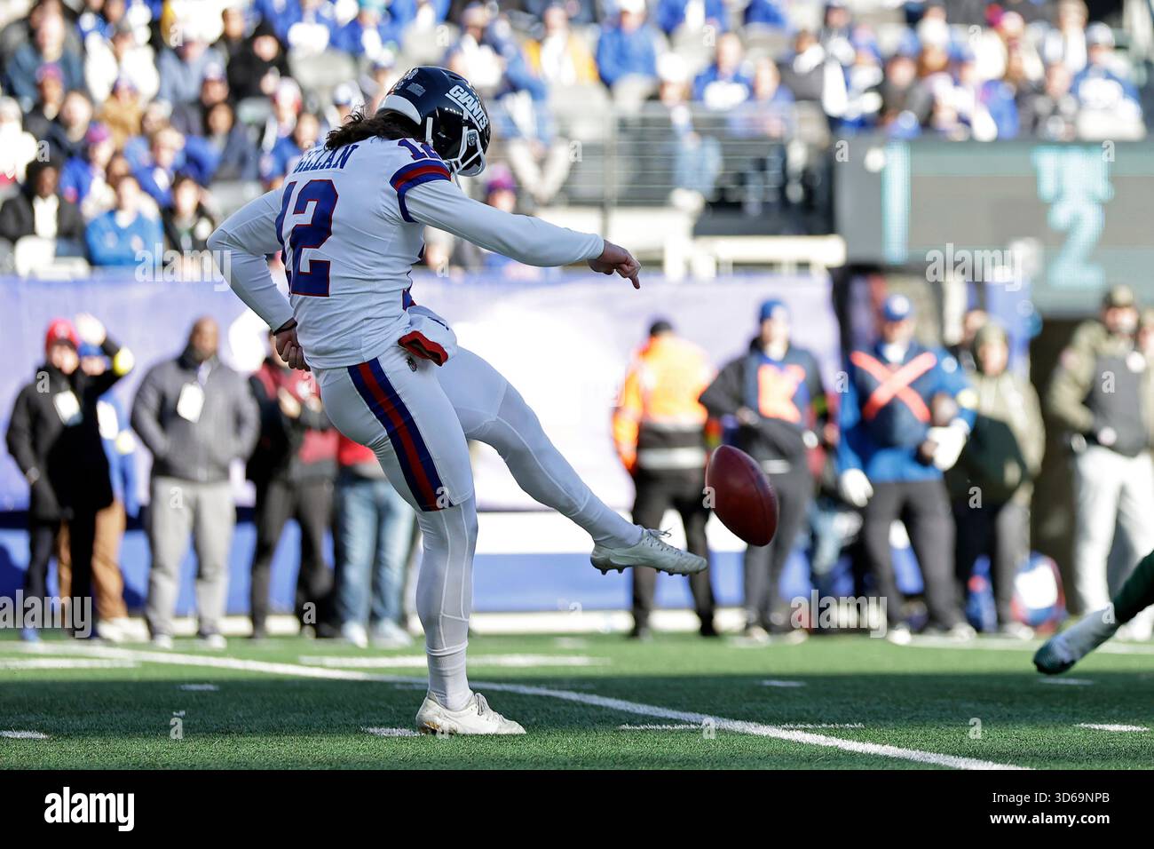 New York Giants punter Jamie Gillan (12) during an NFL football game ...