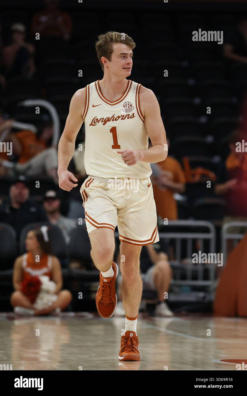 AUSTIN, TX - NOVEMBER 18: Forward Cole Bott #1 of the Texas Longhorns ...