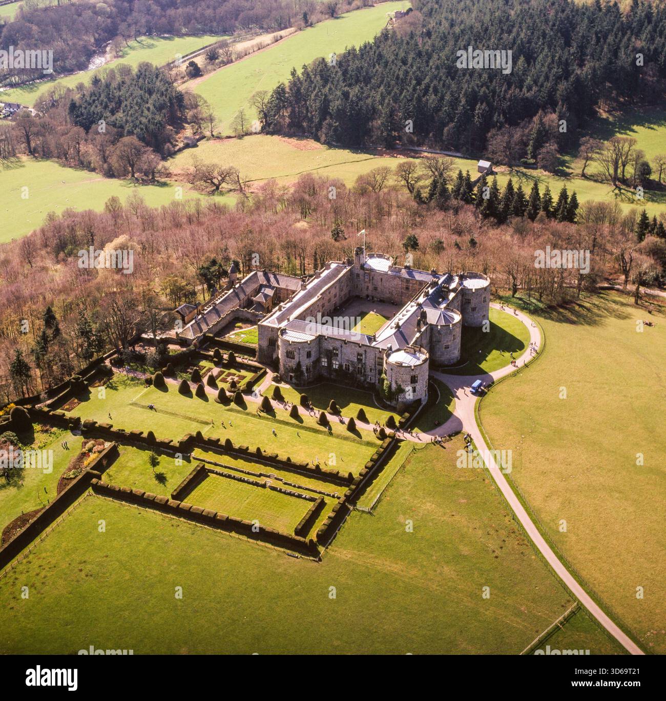 Chirk Castle, Stone quadrangular fortress, 1 m w of Chirk, south of ...