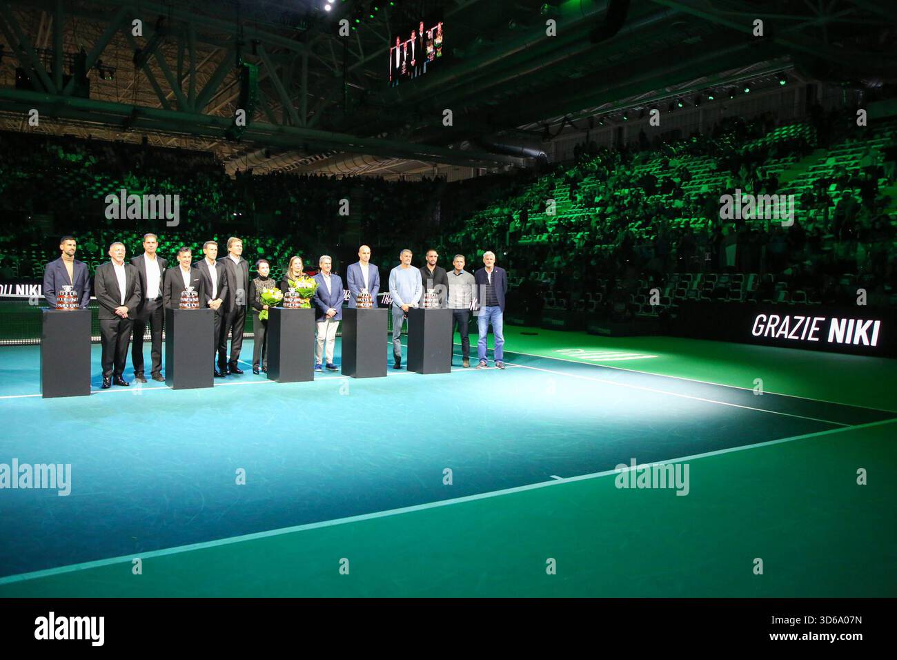 cerimony in memories of ex tennis player Nikola Pilic during Davis Cup ...