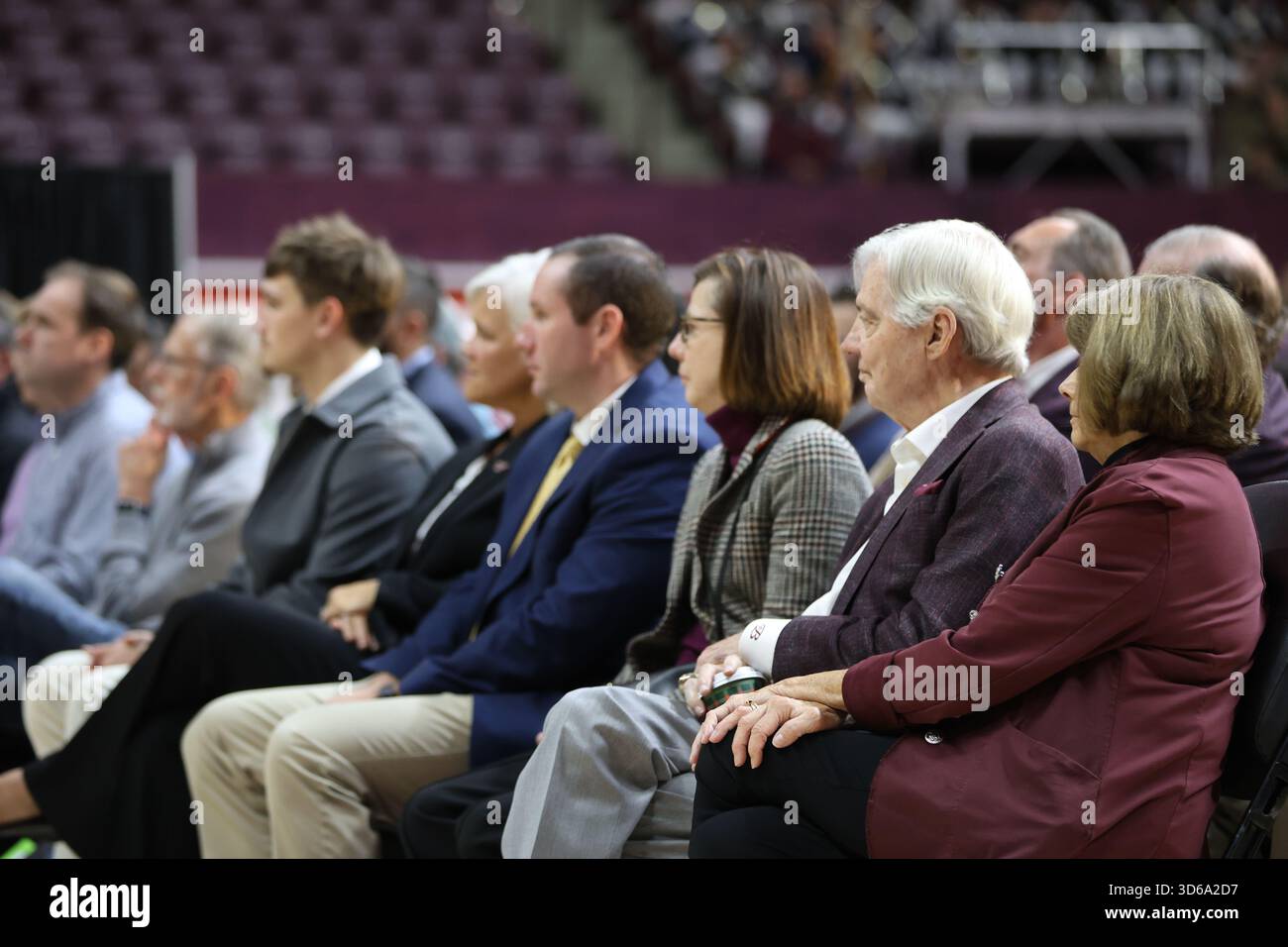 Hall of Fame Coach, Frank Beamer watches the press conference ...