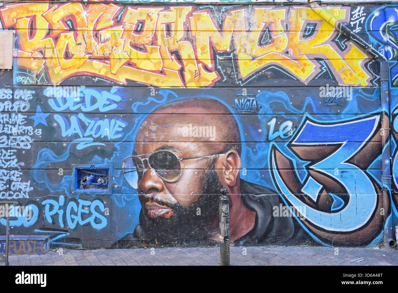 Wandgemälde, Graffiti, Szeneviertel Cours Julien, Marseille, Frankreich ...