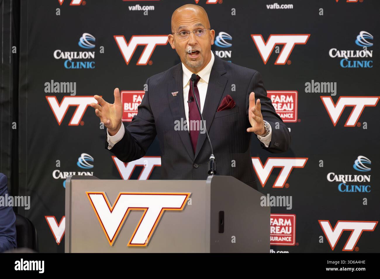 November 19, 2025: Virginia Tech Hokies head coach James Franklin during his introductory press ...