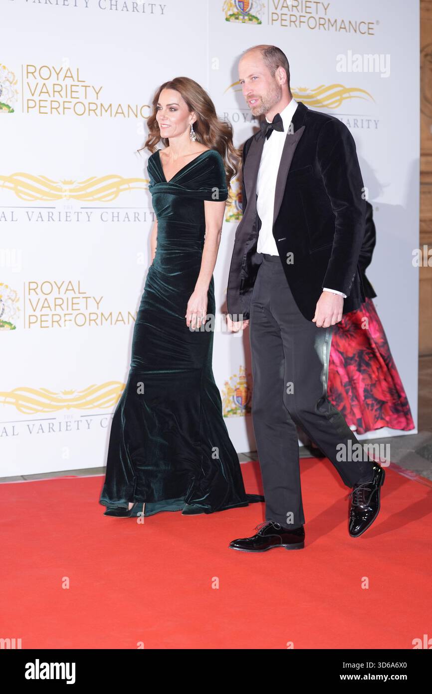 The Prince and Princess of Wales arriving for the Royal Variety ...