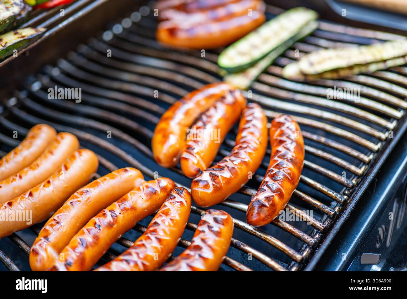 barbecue, mix, variety, food, sausages, zucchini, meat, vegetables ...