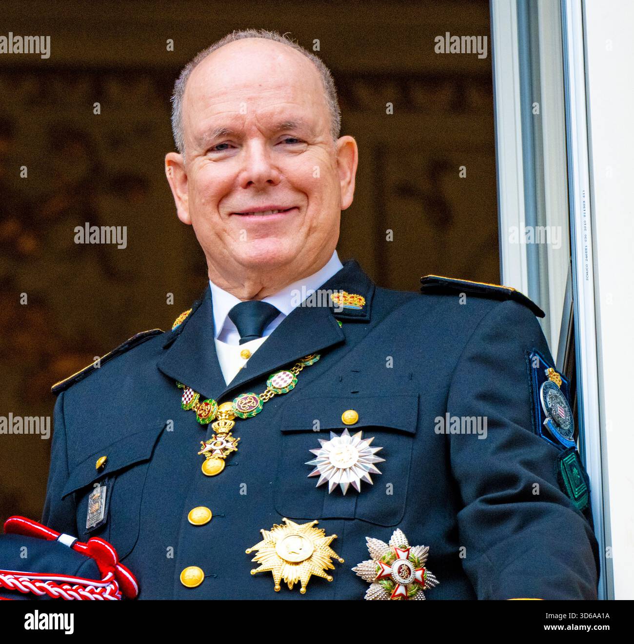 Prince Albert II during the Army Parade, as part of the official ...