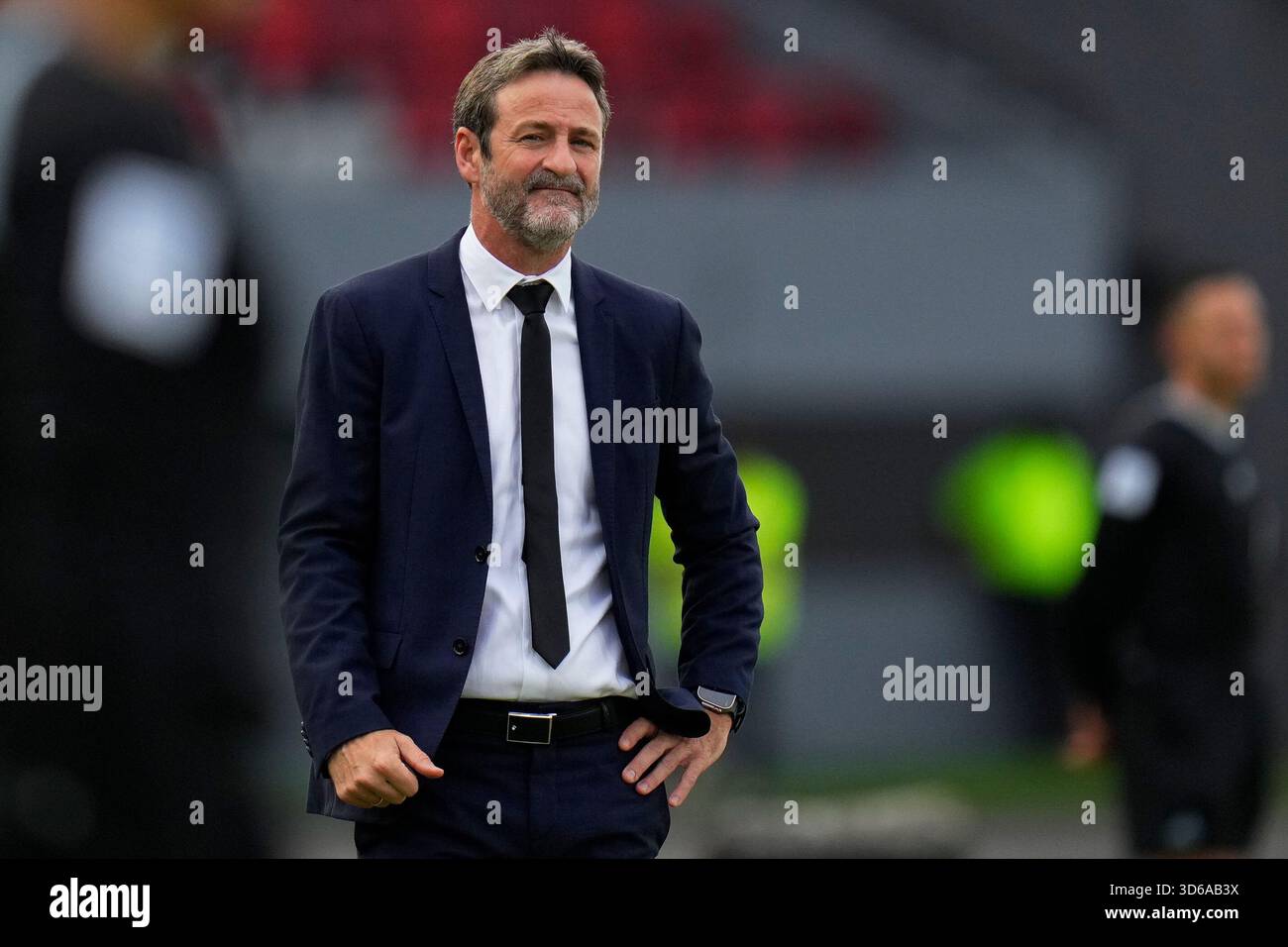 FILE - Panama coach Thomas Christiansen instructs his players during a ...