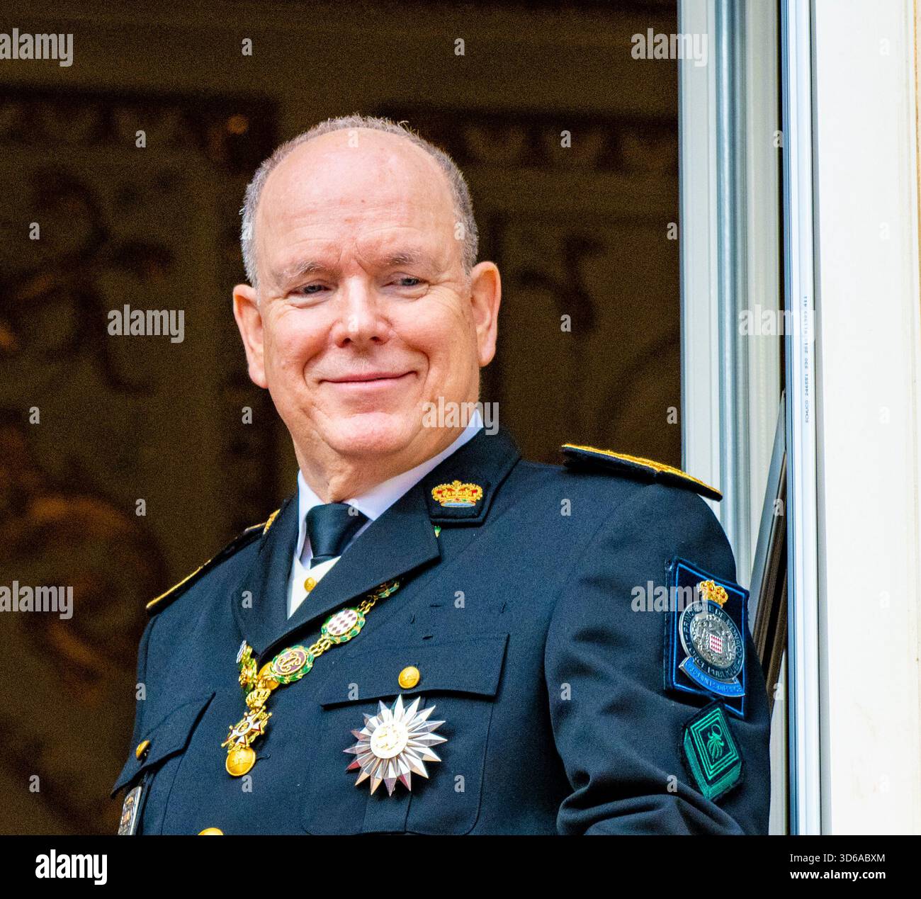 Prince Albert II during the Army Parade, as part of the official ...