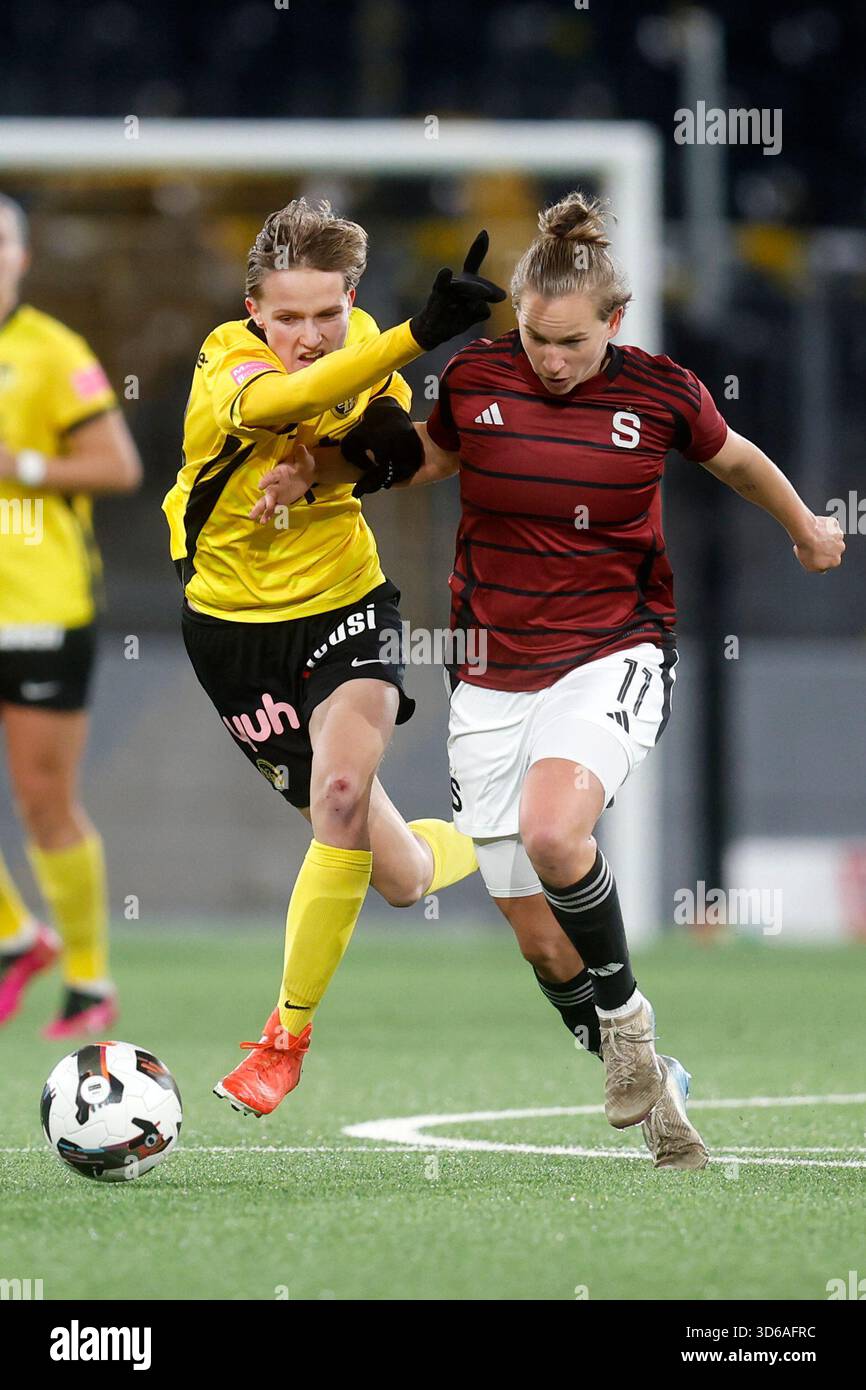 Young Boys' Bianca Dysli, left, and Sparta's Michaele Khyrova in action during the Women's ...