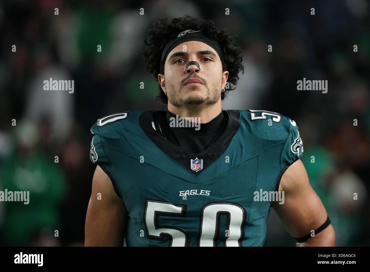 Philadelphia Eagles' Jaelan Phillips walks to the sidelines before the ...