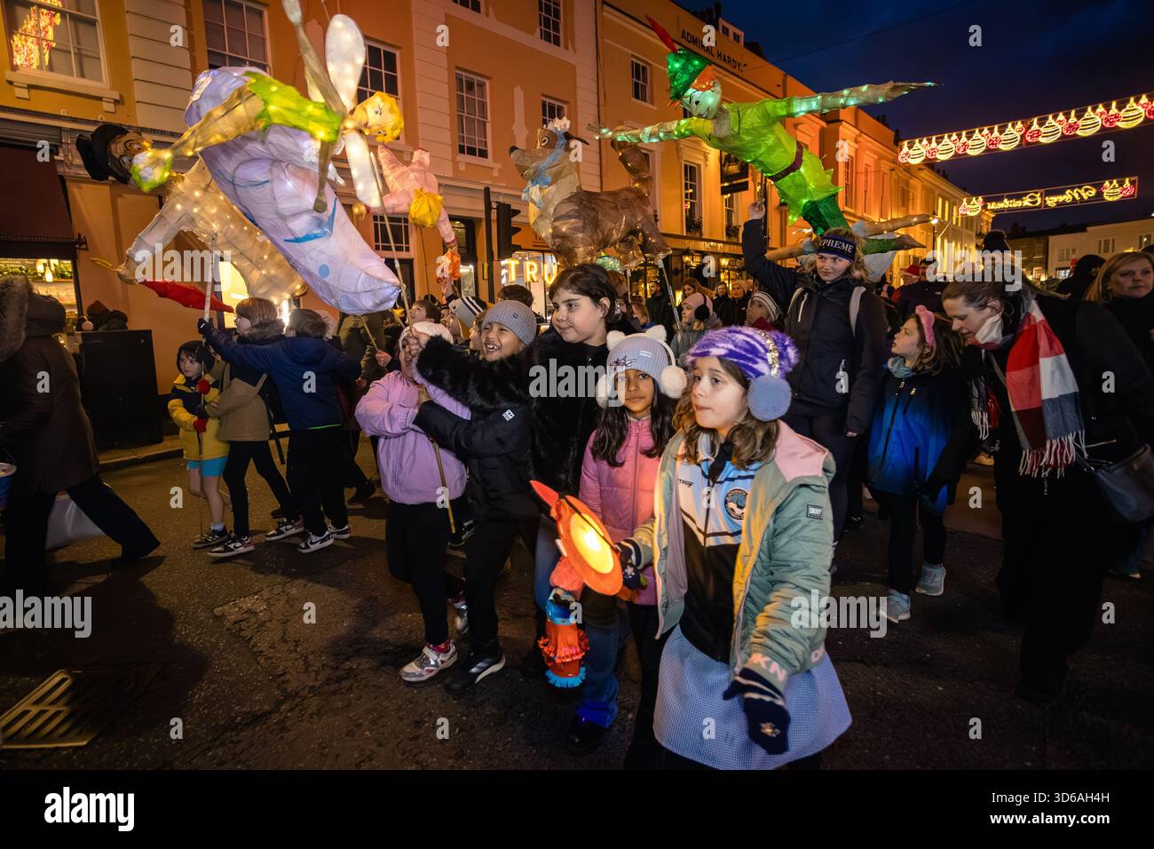 LONDON, UK - 19 Nov 2025: Peter Pan, Captain Hook, Father Christmas and ...
