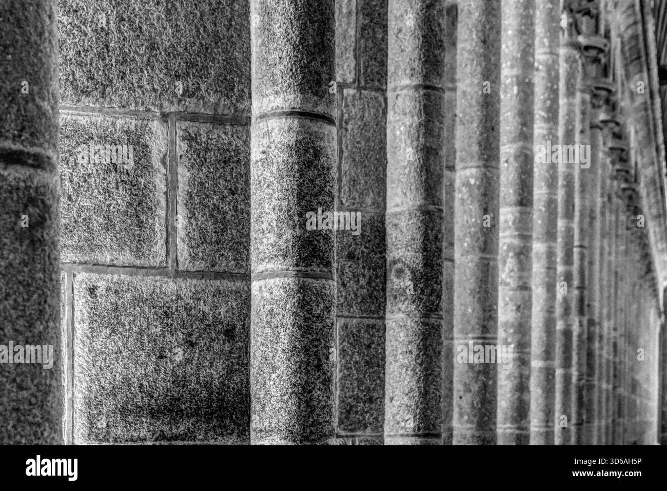 Interior of the abbey church at Mont-Saint-Michel, featuring ribbed ...