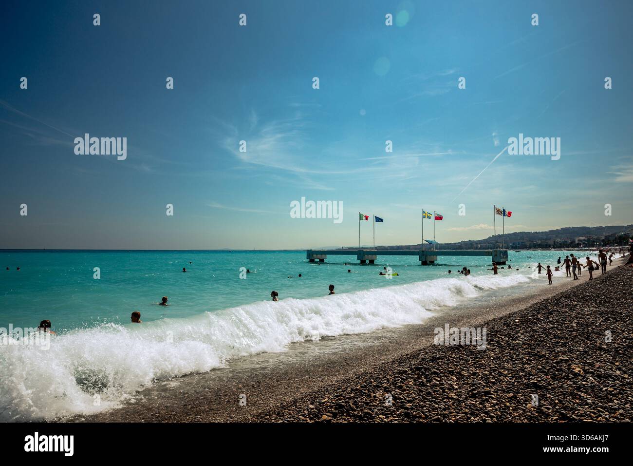 Beachfront views along the Promenade des Anglais in Nice, France ...